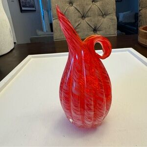 Lefton | Accents | Vintage Lefton Red Orange Swirl Hand Blown Vase ...